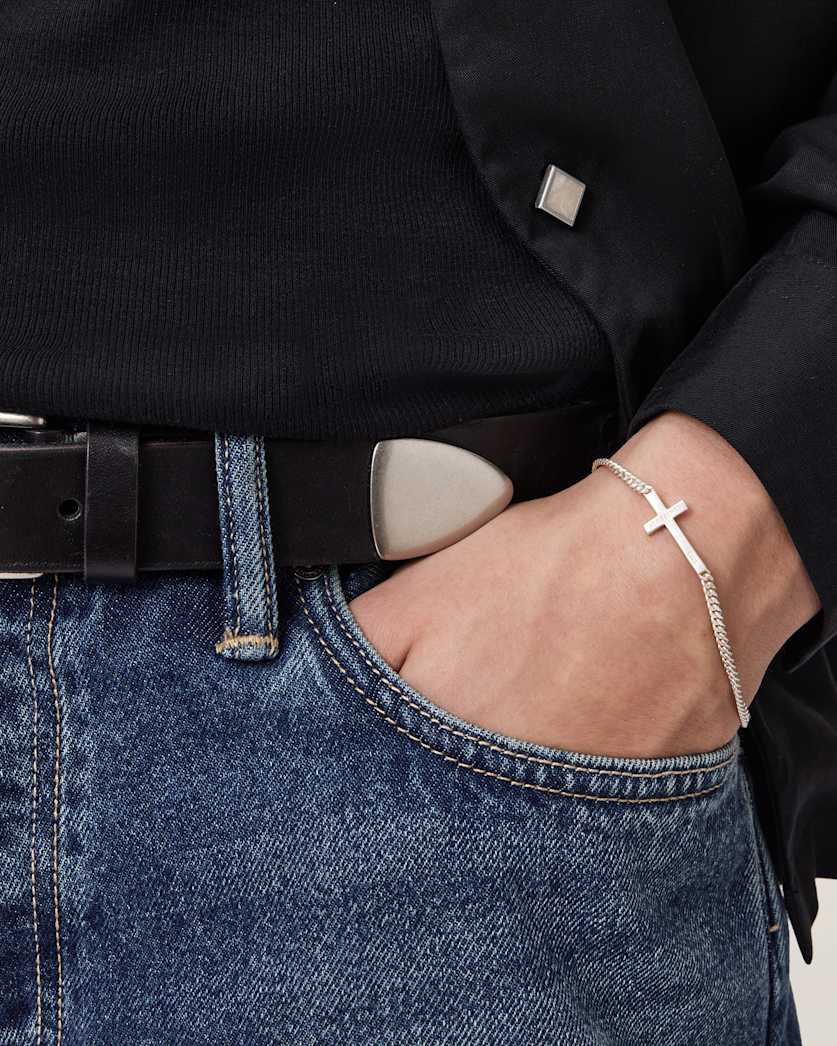 Gabe Cross Bracelet WARM SILVER | ALLSAINTS Canada